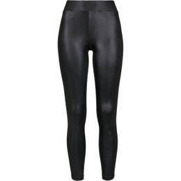 Leggings Urban Classics "Urban Classics Damen Ladies Synthetic Leather Leggings", Damen, Gr. L, US-Größen, schwarz, 87% Polyester, 13% Elasthan, unifarben, skinny fit, Hosen