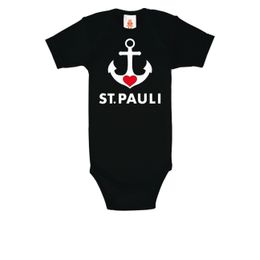 Body logoshirt, Baby, Gr. 62/68, EURO-Größen, schwarz, 100% Baumwolle, bedruckt, casual, normal, Rundhals, Kurzarm, Bodies, mit St. Pauli-Logo