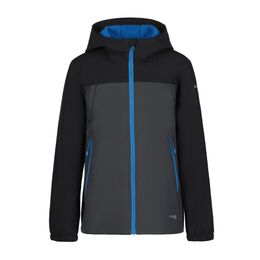 Softshelljacke Icepeak "KONAN JR", Kinder, Gr. 140 (134), grau (anthrazit), Softshell, Obermaterial: 95% Polyester, 5% Elasthan, sportlich, hoch geschlossener Ausschnitt, Langarm Bündchen, Jacken