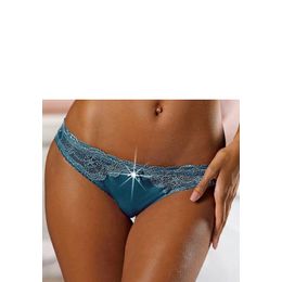 Rioslip Lascana, Damen, Gr. 44/46, grün (smaragd), Microtouch, Obermaterial: 90% Polyamid, 10% Elasthan, figurbetont, Unterhosen Spitzenwäsche Reizwäsche String Hochzeitswäsche Tanga Slip Hochzeitsdessous