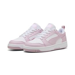 Sneaker Puma "Rebound V6 Low Sneakers Erwachsene", Damen, Gr. 35,5, wei&szlig; (wei&szlig; rose mauve pink), Obermaterial: Textil, Synthetik, Leder; Futter: Textil; Innensohle: Textil; Laufsohle: Gummi, Schuhe Sneaker