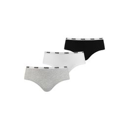 Panty Puma "Panty 3er Pack", Damen, Gr. XL, grau (grau, weiß, schwarz), Obermaterial: 95% Baumwolle CO. 5% Elasthan EL., Unterhosen