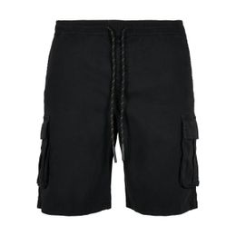 Stoffhose Urban Classics "Urban Classics Herren Drawstring Cargo Shorts", Herren, Gr. L, US-Größen, schwarz, 98% Baumwolle, 2% Elasthan, unifarben, normal, Hosen