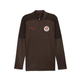 T-Shirt Puma "FC St. Pauli Trainingsoberteil Herren", Herren, Gr. L, braun (schwarz chocolate rot braun), Obermaterial: 100% Polyester; Ärmel: 100% Polyester; Einsatz: 100% Polyester, clean, slim fit, Rundhals, Langarm, Shirts