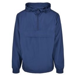 Anorak Urban Classics "Urban Classics Herren Basic Pull Over Jacket", Herren, Gr. M, blau (dunkelblau), 100% Polyester, unifarben, casual, normal, ohne Ausschnitt, Langarm, Jacken