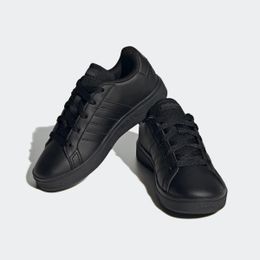 Sneaker adidas Sportswear "GRAND COURT LIFESTYLE TENNIS LACE-UP", Gr. 37, schwarz (core schwarz, core schwarz, grau six), Synthetik, Textil, sportlich, Schuhe, Design auf den Spuren des adidas Superstar