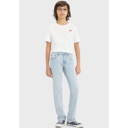 Stretch-Jeans LEVI'S KIDS "LVB 511 ECO SOFT PERFORMANCE J", Jungen, Gr. 4 (104), N-Gr, blau (terriwhatupw), Denim/Jeans, Obermaterial: 69% Baumwolle, 28% Polyester, 2% Viskose, 1% Elasthan, casual, slim fit, Jeans, for BOYS