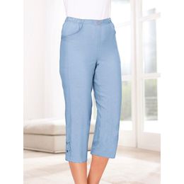 Caprihose Classic Basics, Damen, Gr. 42, Normalgrößen, blau (hellblau), 100% Polyester, unifarben, 3/4-Länge, Hosen