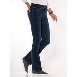 Bootcut-Jeans Classic Basics, Damen, Gr. 21, Kurzgrößen, blau (dunkelblau), 81% Baumwolle, 17% Polyester, 2% Elasthan, unifarben, lang, Jeans