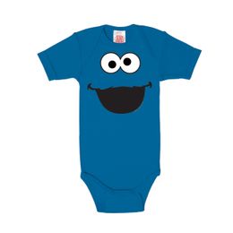 Body logoshirt, Baby, Gr. 50/56, EURO-Größen, blau, 100% Baumwolle, bedruckt, casual, kurz, Kurzarm, Bodies, mit witzigem Krümelmonster-Print