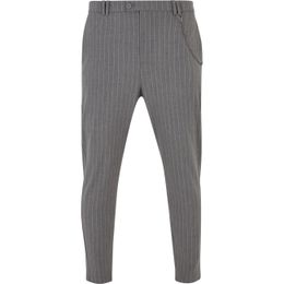 Stoffhose 2Y STUDIOS "2Y Studios Herren 2Y Cropped Pants Pinstripe", Herren, Gr. 32, Normalgrößen, grau (snowgrau), 70% Baumwolle, 27% Polyester, 3% Elasthan, gestreift, skinny fit, Hosen