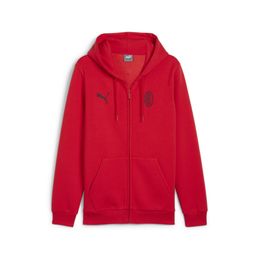 Sweatjacke Puma "AC Milan ftblESSENTIALS Kapuzenjacke Herren", Herren, Gr. L, rot (for all time rot schwarz), Obermaterial: 68% Baumwolle, 32% Polyester; Kapuzenfutter: 100% Baumwolle; Rippe: 3% Elasthan, 97% Baumwolle, Sweatjacken