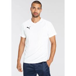 Trainingsshirt Puma "LIGA JERSEY CORE", Herren, Gr. L, schwarz-weiß (Puma weiß, Puma schwarz), Interlock, Obermaterial: 100% Polyester, unifarben, sportlich, regular fit normal, Rundhals, Kurzarm, Shirts