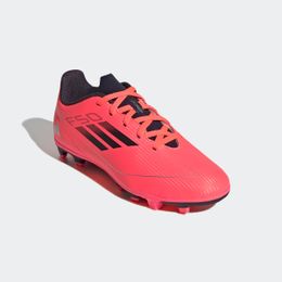 Fußballschuh adidas Performance "F50 CLUB KIDS FXG", Gr. 38, rot (turbo, aurbla, platinmet), Synthetik, sportlich, Schuhe