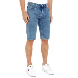 Jeansshorts Tommy Jeans "RONNIE SHORT", Herren, Gr. 36, N-Gr, blau (medium denim), Denim/Jeans, Obermaterial: 99% Baumwolle, 1% Elasthan, casual, Jeans