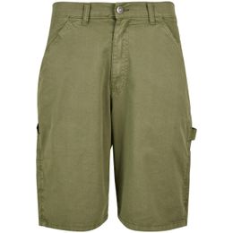 Stoffhose Urban Classics "Urban Classics Herren Carpenter Shorts", Herren, Gr. 38, Normalgrößen, grün (newolive), 100% Baumwolle, unifarben, relaxed fit, Hosen