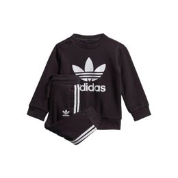 Trainingsanzug adidas originals "CREW SET", Kinder, Gr. 74, schwarz-weiß (schwarz, weiß), Obermaterial: 70% Baumwolle, 30% Polyester, sportlich, Sportanzüge