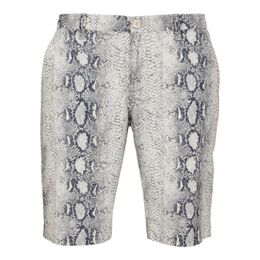 Stoffhose Urban Classics "Urban Classics Herren AOP Stretch Shorts", Herren, Gr. 30, Normalgrößen, weiß (sanftes weiß snake), 98% Baumwolle, 2% Elasthan, animal-print, normal, Hosen