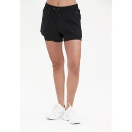 ENDURANCE ATHLECIA Shorts ATHLECIA "Timmie", Damen, Gr. 38, EURO-Größen, schwarz, 90% Polyester, 10% Elasthan, unifarben, casual, Hosen, mit praktischen Seitentaschen