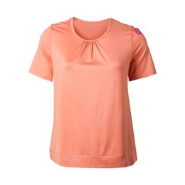 Funktionsshirt Q BY ENDURANCE "BREE MELANGE", Herren, Gr. 44, orange (koralle), 92% Polyester, 8% Elasthan, meliert, feminin, normal, Rundhals, Kurzarm, Shirts, mit QUICK DRY-Technologie