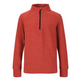 Fleeceshirt WHISTLER "Kajsa Jr.", Kinder, Gr. 152, rot, 92% Polyester, 8% Elasthan, unifarben, sportlich, ohne Ausschnitt, Langarm, Shirts, mit atmungsaktiver und wärmender Qualität