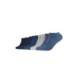 Sneakersocken s.Oliver "Sneakersocken 10er Pack", Damen, Gr. 35/38, blau (denim meliert), 62% Baumwolle 36% Polyester 2% Elasthan, uni, Socken