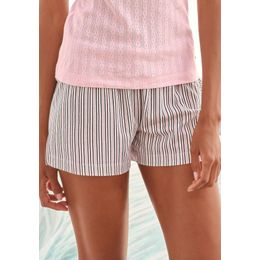 Pyjamashorts s.Oliver, Damen, Gr. 32/34, N-Gr, rosa (blassrosa, gestreift), Single Jersey, Obermaterial: 50% Baumwolle, 50% Viskose, gestreift, feminin, Basic kurz, Hosen, im Allover-Druck