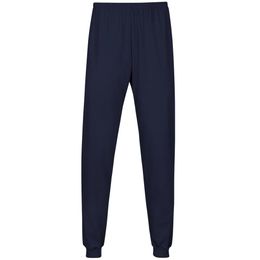 Schlafanzug TRIGEMA "TRIGEMA Schlafanzughose Bündchen", Kinder, Gr. XS, blau (navy), 100% Baumwolle, casual, Homewear-Sets