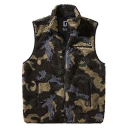 Steppweste Brandit "Brandit Herren Teddyfleece Vest Men", Herren, Gr. M, grün (schwarzcamo), 100% Polyester, Westen