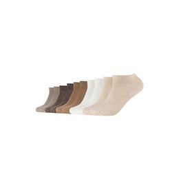 Sneakersocken s.Oliver "Sneakersocken 10er Pack", Damen, Gr. 35/38, beige (nature melange), 62% Baumwolle 36% Polyester 2% Elasthan, uni, Socken