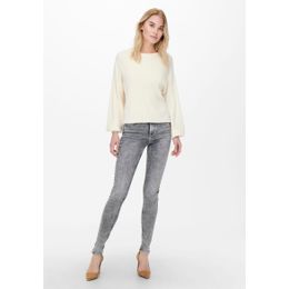 Skinny-fit-Jeans Only "ONLBLUSH MID SK TAI918 NOOS", Damen, Gr. L (40), Länge 30, blau (light grau denim), Denim/Jeans, Obermaterial: 92% Baumwolle, 6% Elastomultiester, 2% Elasthan, modisch, knöchellang, Jeans