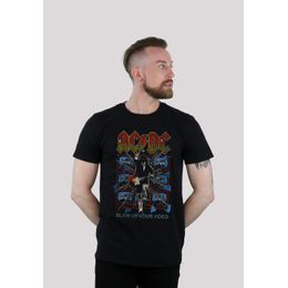 T-Shirt F4NT4STIC "ACDC Blow Up Your Video für Kinder & Herren", Herren, Gr. L, schwarz, Obermaterial: 100% Baumwolle, casual, regular fit, Rundhals, Kurzarm ohne Bündchen, Shirts, Print