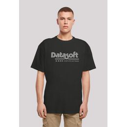 T-Shirt F4NT4STIC "DATASOFT Logo black Retro Gaming SEVENSQUARED", Herren, Gr. L, schwarz, Obermaterial: 100% Baumwolle, casual, oversize, Rundhals, Kurzarm ohne Bündchen, Shirts, Print