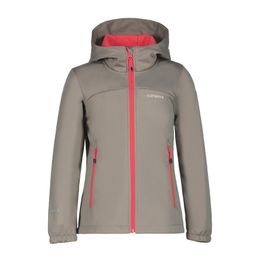 Softshelljacke Icepeak "KULM JR", Kinder, Gr. 140, grau, Softshell, Obermaterial: 100% Polyester, sportlich, A-Linie hüftlang, Langarm elastischer Bund mit innenliegendem Gummizug, Jacken