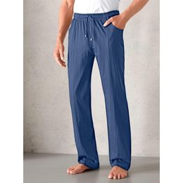 Homewearpants CLASSIC, Herren, Gr. 48, Normalgrößen, blau (jeansblau), 100% Baumwolle, unifarben, lang, Hosen