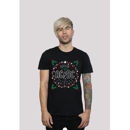 T-Shirt F4NT4STIC "ACDC Rockin Christmas für Kinder & Herren", Herren, Gr. L, schwarz, Obermaterial: 100% Baumwolle, casual, regular fit, Rundhals, Kurzarm ohne Bündchen, Shirts, Print