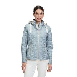 Steppjacke Gil Bret, Damen, Gr. 44, blau (dusty blau), Web, Obermaterial: 100% Polyamid, unifarben, casual, gerade hüftbedeckend, Rundhals, Langarm, Jacken, mit Kapuze und Reißverrschluss