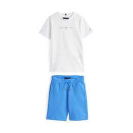 T-Shirt & Shorts Tommy Hilfiger "ESSENTIAL SET", Jungen, Gr. 74, weiß, Jersey, Obermaterial: 80% Baumwolle, 20% Polyester, unifarben, KOB Set-Artikel, mit Logoschriftzug