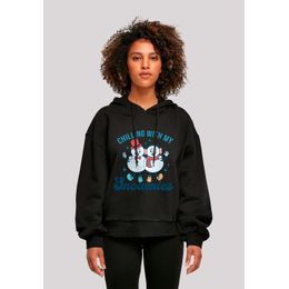 Sweatshirt F4NT4STIC "Chilling with My Snowmies", Damen, Gr. 4XL, schwarz, Obermaterial: 100% Baumwolle, oversize, ohne B&uuml;ndchen, Sweatshirts Sweatshirt, Premium Qualit&auml;t