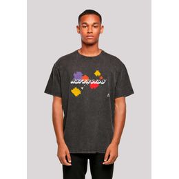 T-Shirt F4NT4STIC "Atari Asteroids Retro Gameplay", Herren, Gr. L, schwarz, Obermaterial: 100% Baumwolle, casual, oversize, Rundhals, Kurzarm ohne Bündchen, Shirts, Premium Qualität