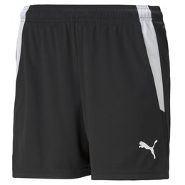 Sporthose Puma "teamLIGA Fußballshorts Damen", Damen, Gr. S, Normalgrößen, schwarz-weiß (schwarz, weiß), Obermaterial: 100% Polyester; Seite: 100% Polyester, unifarben, regular fit, Hosen