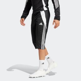 Trainingshose adidas Performance "TIRO24 3/4PNT", Herren, Gr. L, N-Gr, schwarz-weiß (schwarz, weiß), Obermaterial: 100% Polyester, sportlich, 3/4-Länge, Hosen