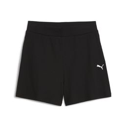 Sporthose Puma "ESS ELEVATED Gerippte 5" Shorts mit hohem Bund Damen", Damen, Gr. L, Normalgrößen, schwarz, Obermaterial: 4% Elasthan, 34% Baumwolle, 62% Polyester; Taschenfutter: 100% Baumwolle, unifarben, regular fit, Hosen