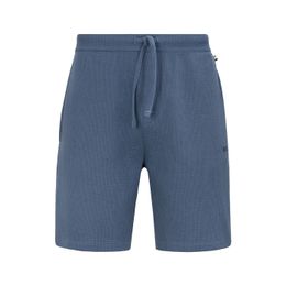 Pyjamashorts BOSS "Waffle Shorts", Herren, Gr. L, N-Gr, medium blau 425, Jersey, Obermaterial: 60% Baumwolle, 40% Polyester, casual, Hosen