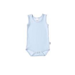 Body Liliput, Baby, Gr. 62/68, EURO-Größen, blau (hellblau), 100% Baumwolle, unifarben, casual, kurz, Rundhals, ohne Ärmel, Bodies, mit Druckknöpfen im Schritt