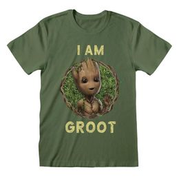 GUARDIANS OF THE GALAXY I Am Groot - Seventies Style T-Shirt oliv in S IAG03843TSCSS