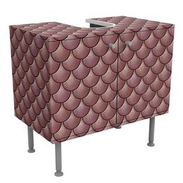 Waschbeckenunterschrank Muschel Fliesen Keramikoptik Rosa