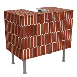 Waschbeckenunterschrank Fischschuppen Fliesen Terracotta