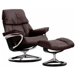 Relaxsessel stressless "Ruby", braun (braun batick), B:88cm H:101cm T:78cm, Leder BATICK: BATICK ist ein leicht korrigiertes, durchgefärbtes und genarbtes Möbelleder, bei dem die meisten Unebenheiten und Spuren in der Regel entfernt wurden., Leder PALOMA: PALOMA ist ein durchgefärbtes Semianilin-Möbelleder mit natürlicher Narbung., Sessel, mit Signature Base, Größe L, Gestell Eiche, Wenge, Braun &