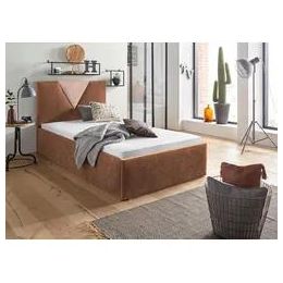 Polsterbett "Malibu", braun (braun, beige), B:112cm L:212cm, Bezug Bett: Microfaser (100% Polyester), Bonnell-Federkernmatratze: 51% Polypropylen, 39% Polyester und 10% Baumwolle, Kaltschaummatratze: 100% Polyester, Bezug abnehm- und waschbar bis 60u00b0C, Westfalia Schlafkomfort, Betten, inkl. Bettkasten bei Ausführung mit Matratze